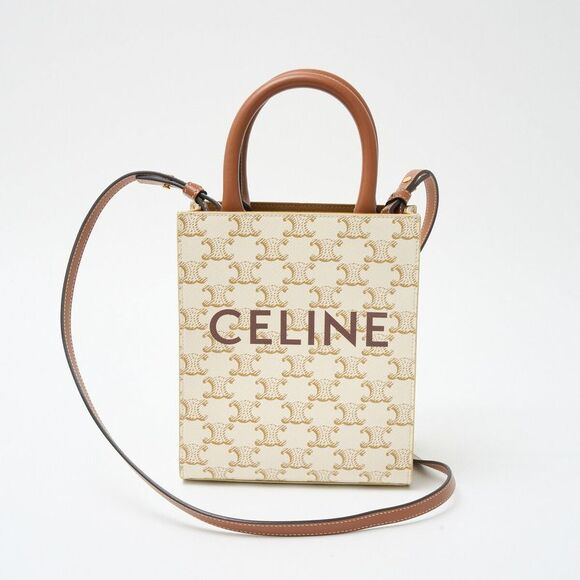 Celine | Bags | Celine Mini Vertical Triomphe Canvas Handbag | Poshmark